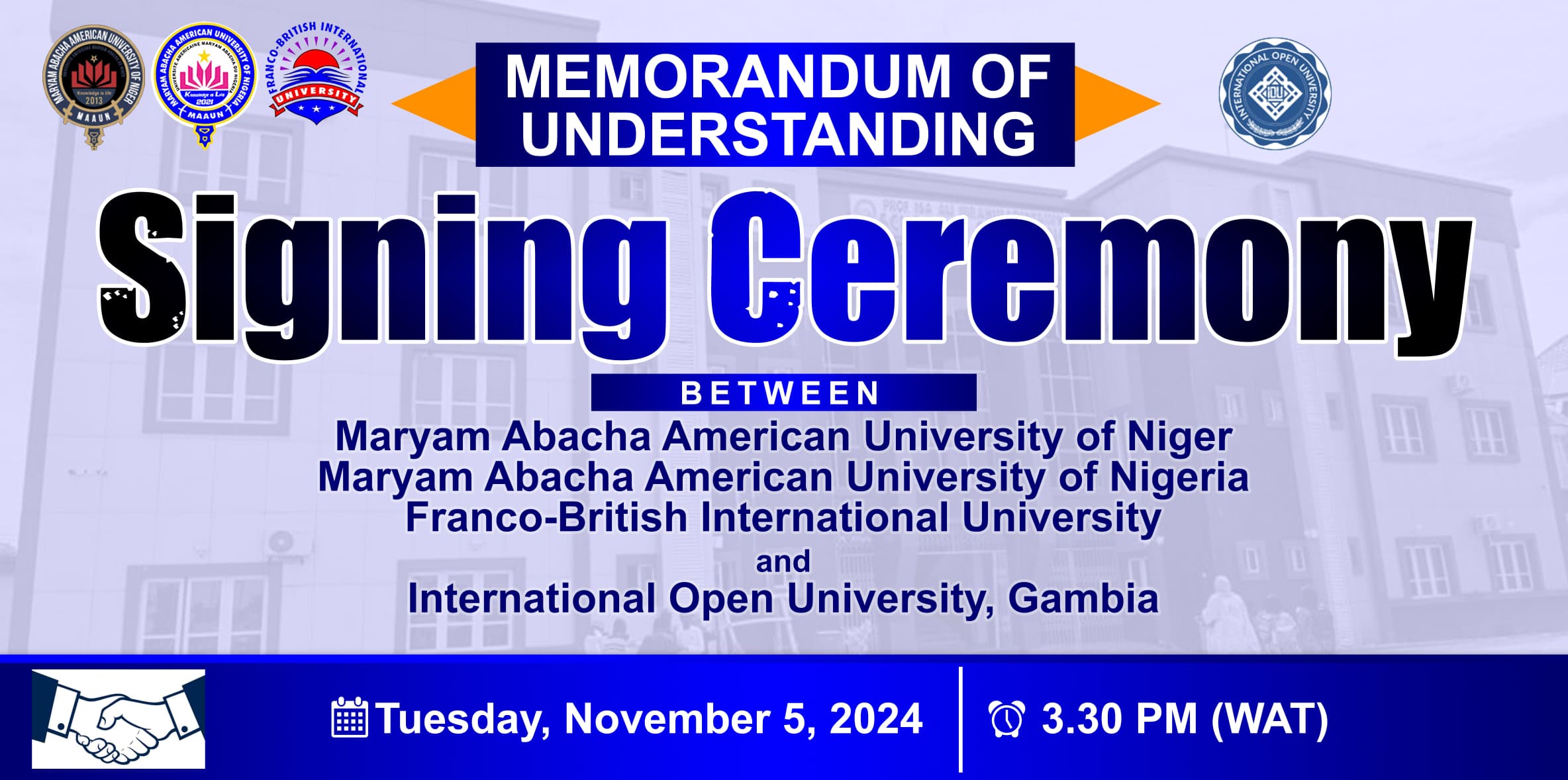 MoU Signing Ceremony between MAAUN Group of Universities and ...