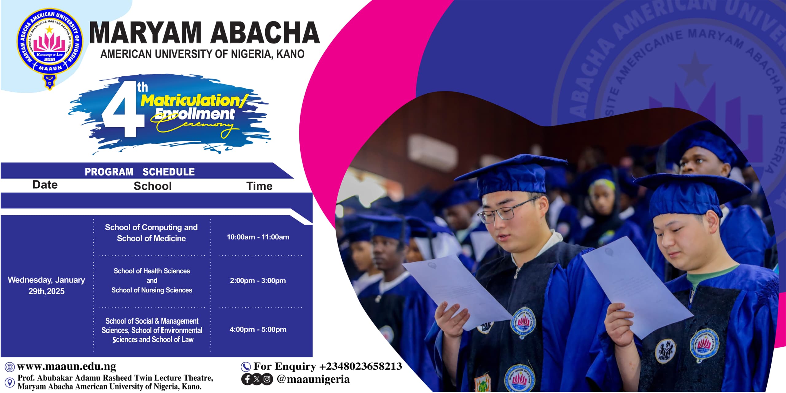 MAAUN 4th Matriculation & Enrollment Ceremony - Maryam Abacha American ...